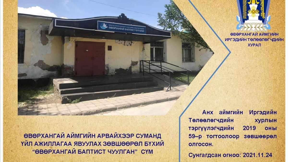 СҮМ ХИЙДИЙН ҮЙЛ АЖИЛЛАГААНД ХЯНАЛТ ШАЛГАЛТ ХИЙЛЭЭ